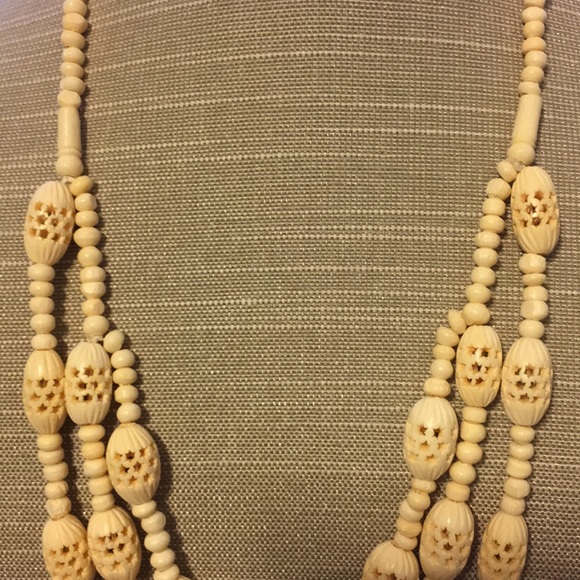 Jewelry | Vintage Carved Bone Ivory Color Necklace | Poshmark